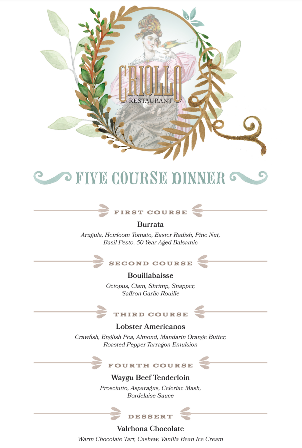 Criollo Launches Seasonal Chef’s Tasting Menu