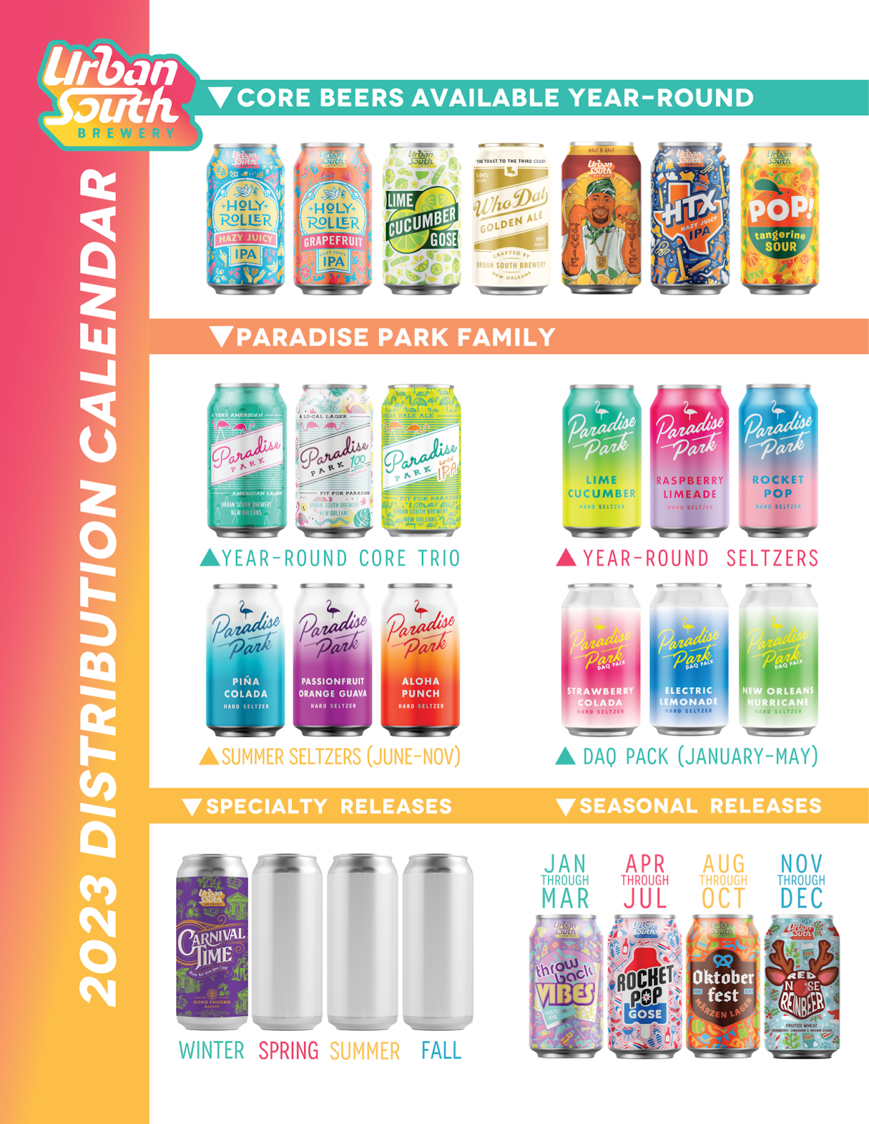 Urban South Brewery Unveils 2023 Beer Distribution Calendar